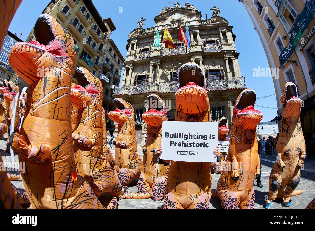 Pamplona. Spain. 5th Jul, 2022. The organizations in defense of animals ...