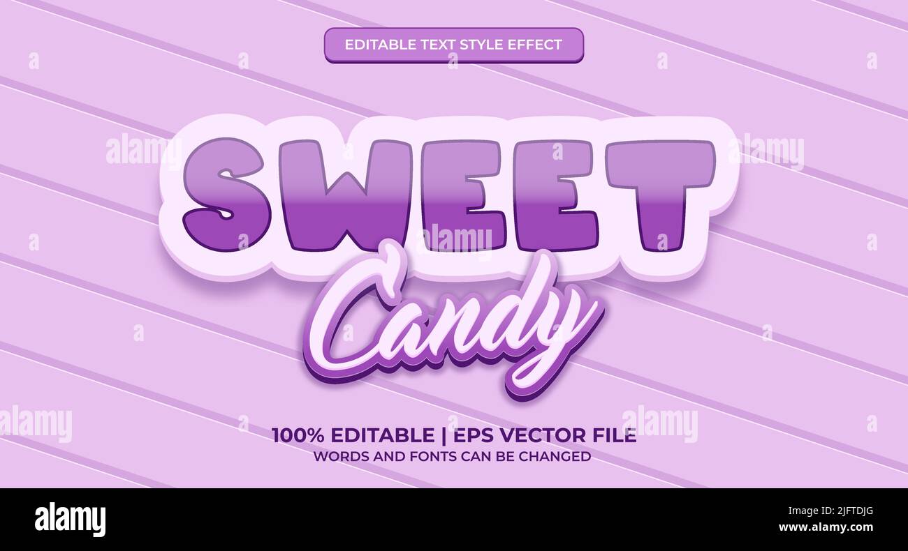 Editable text style effect - Sweet Candy text style theme Stock Vector ...