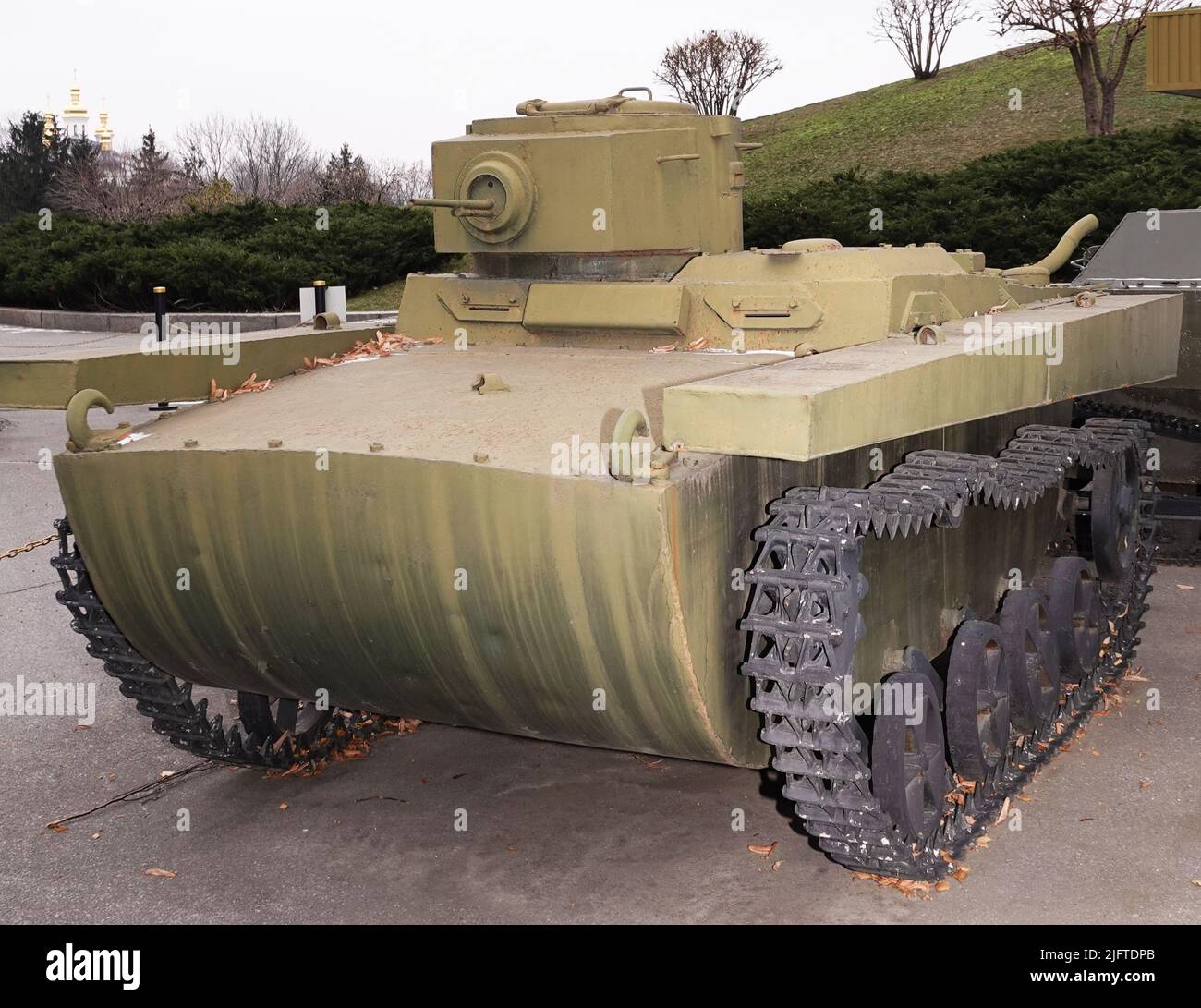 Kiev, Ukraine December 10, 2020: Light floating tank T-37A at the ...