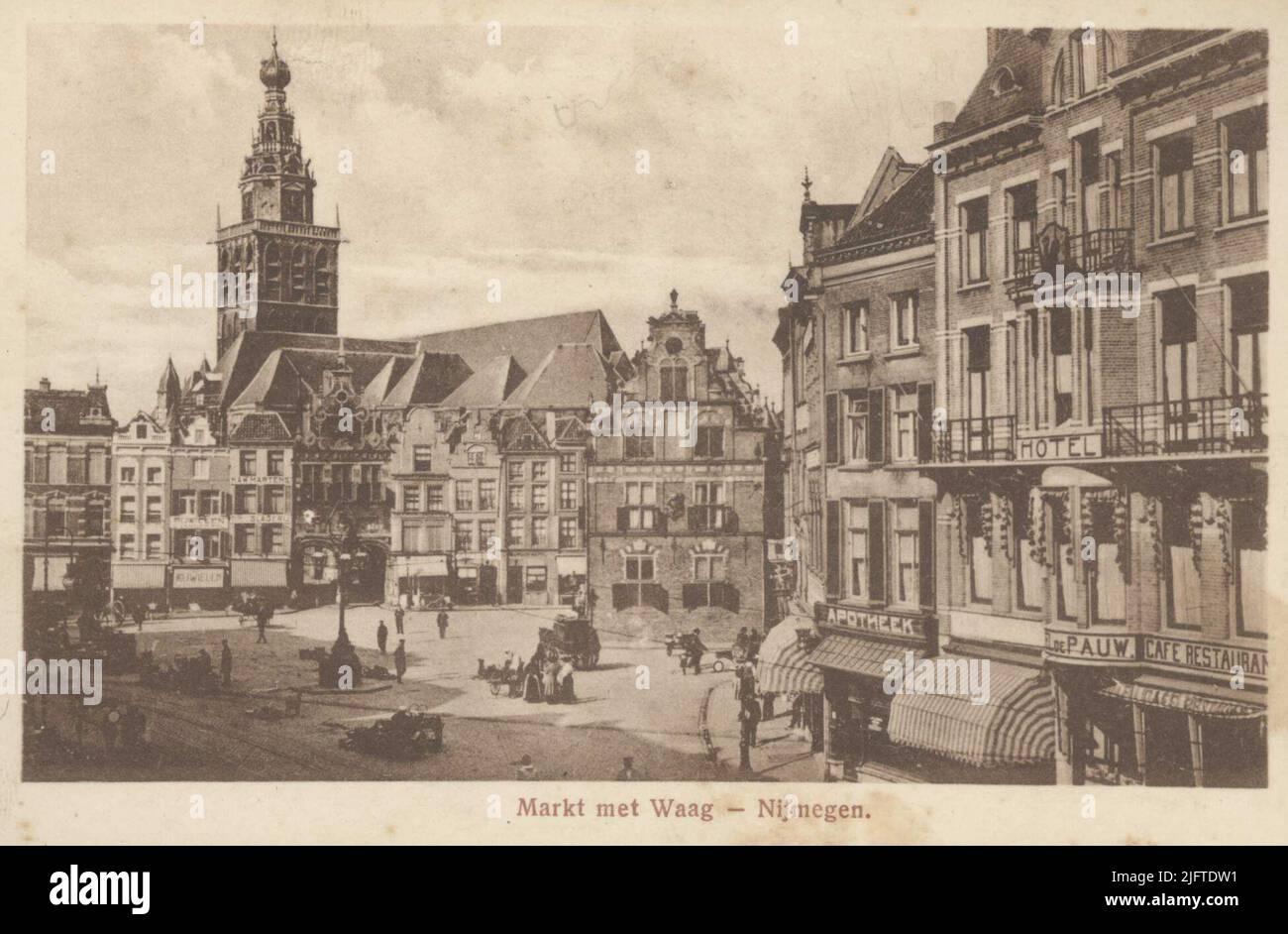 The West Wall, the St. Stevenstoren and the side wall of the Waaggebouw ...