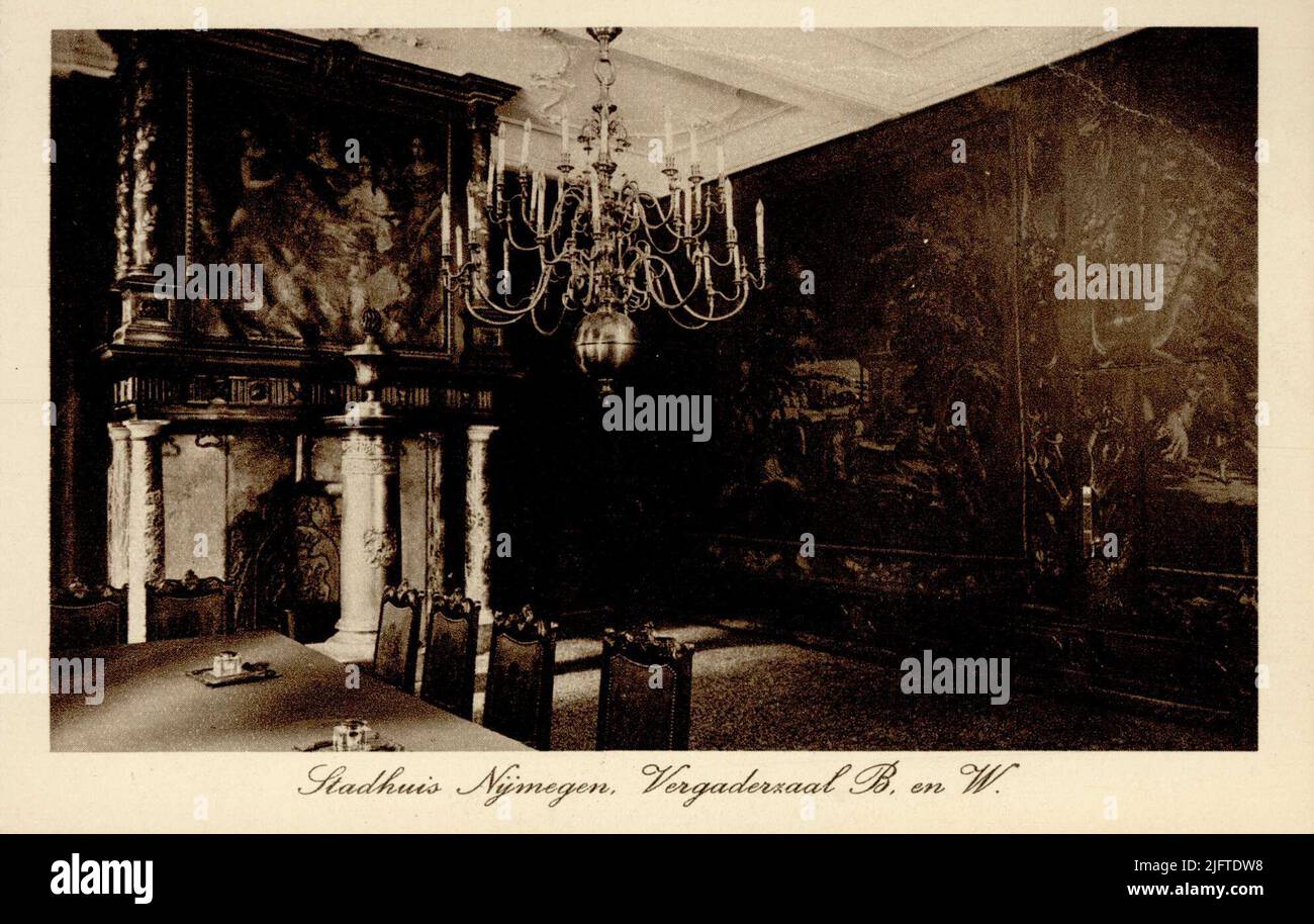 The interior in the Meeting Hall of Mayor & Aldermen in the Town Hall ...