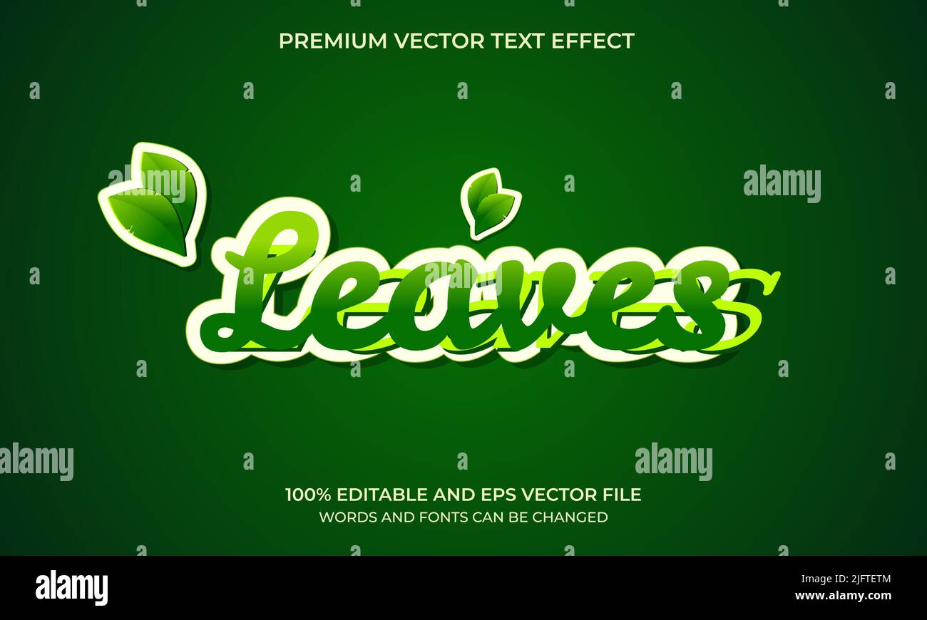 Editable text effect - Leaves Stock Vector Image & Art - Alamy