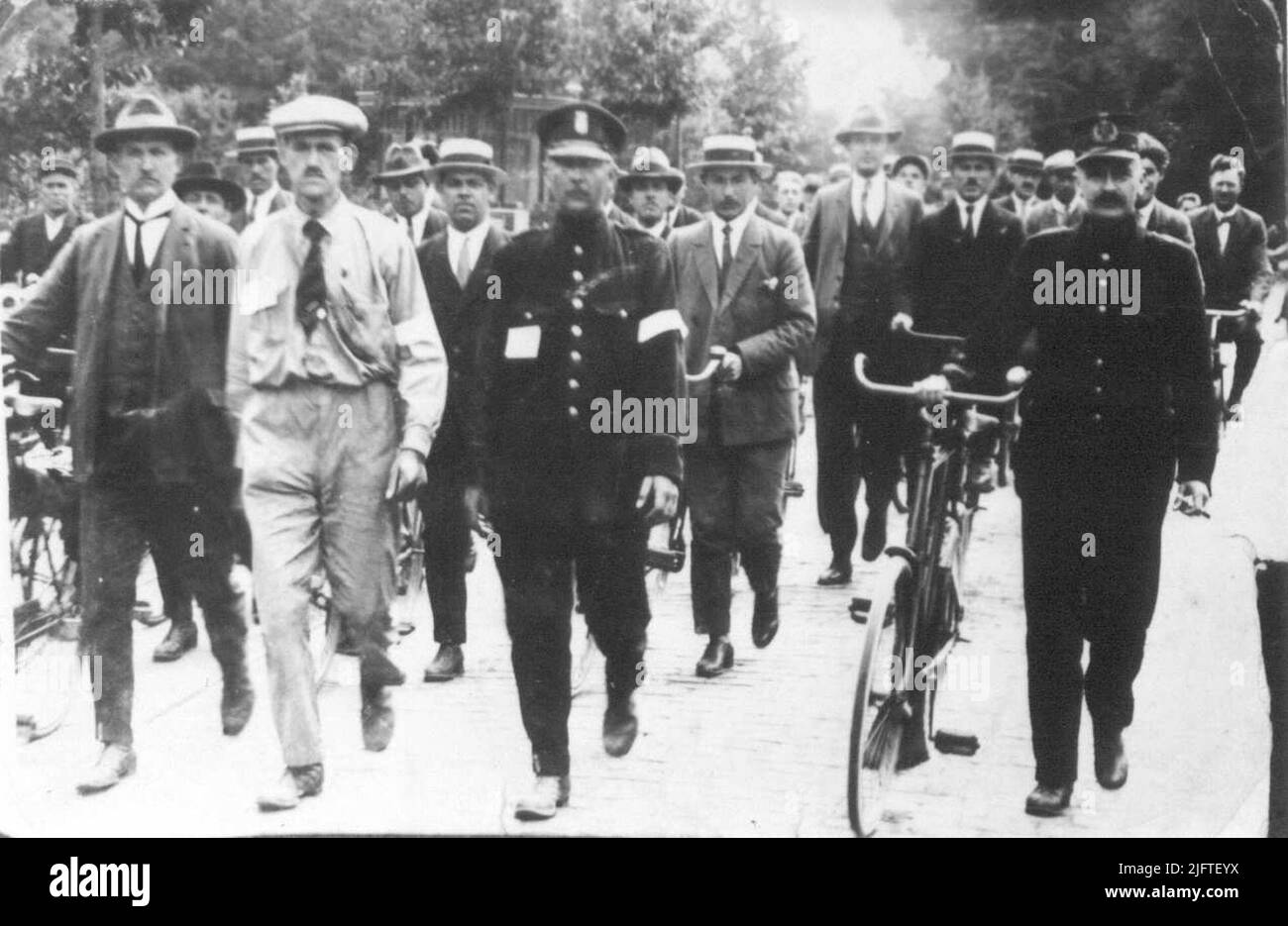 Police officers during the arrival of the Four Days Marches Stock Photo ...
