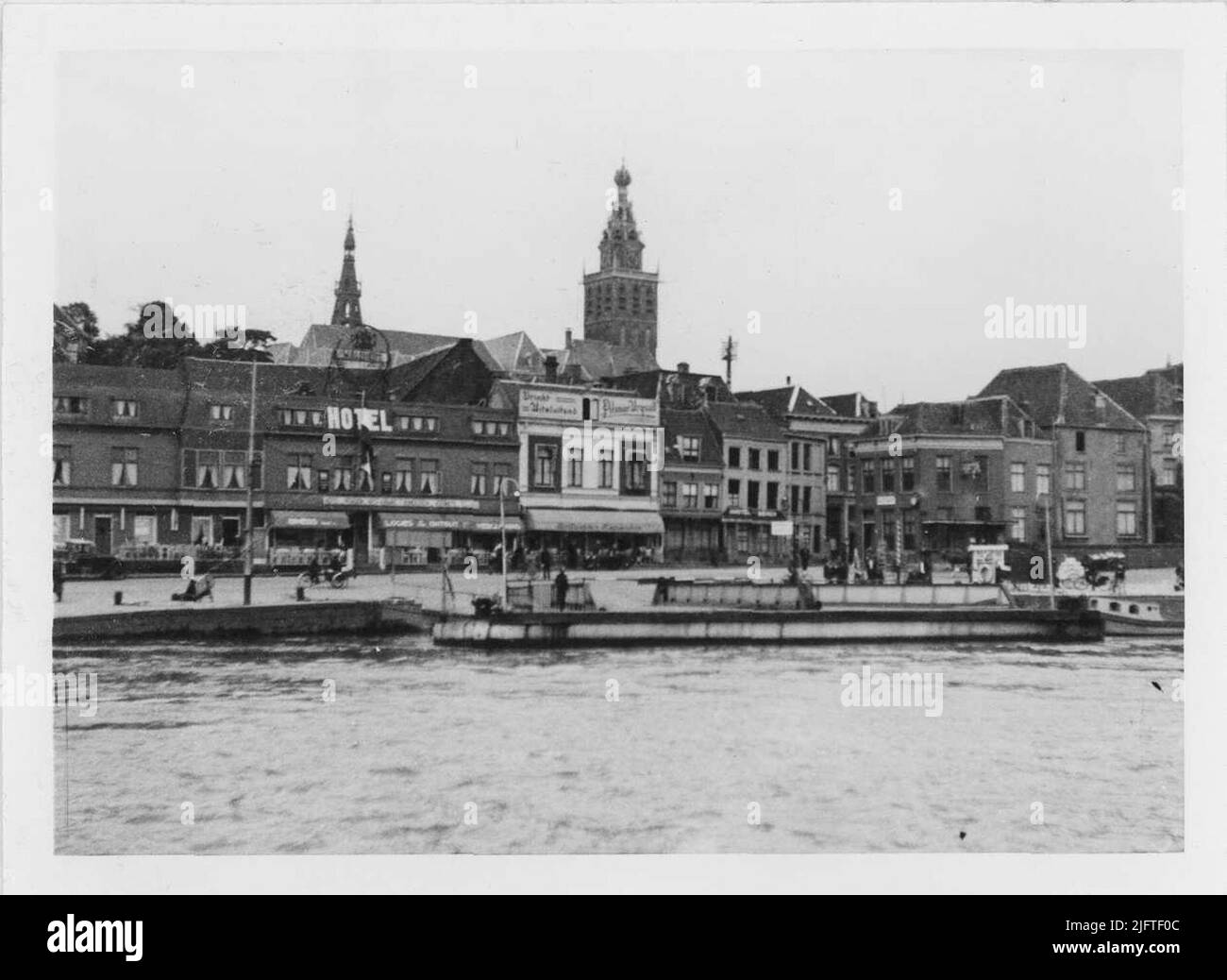 View of the jetty along the quay, seen from the Waal Stock Photo - Alamy