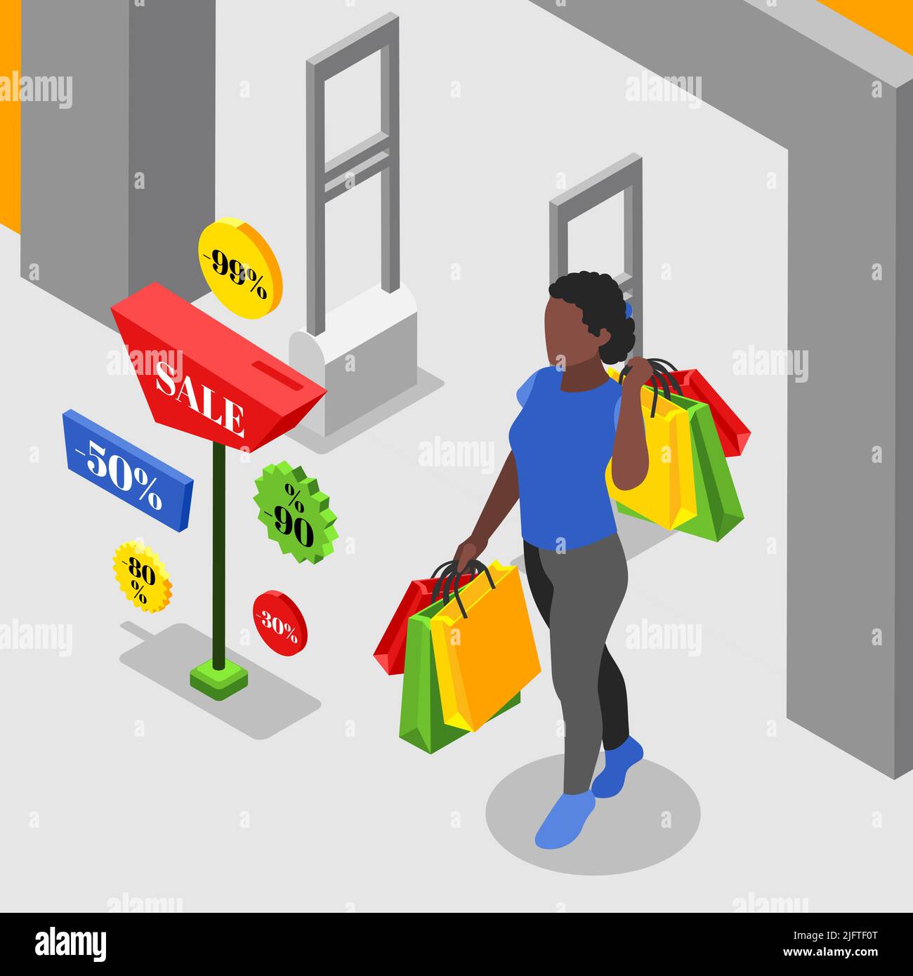 Woman leaving store Stock Vector Images - Alamy