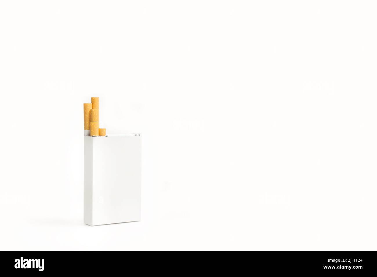 A packet of cigarettes on a white background with copy space Stock ...