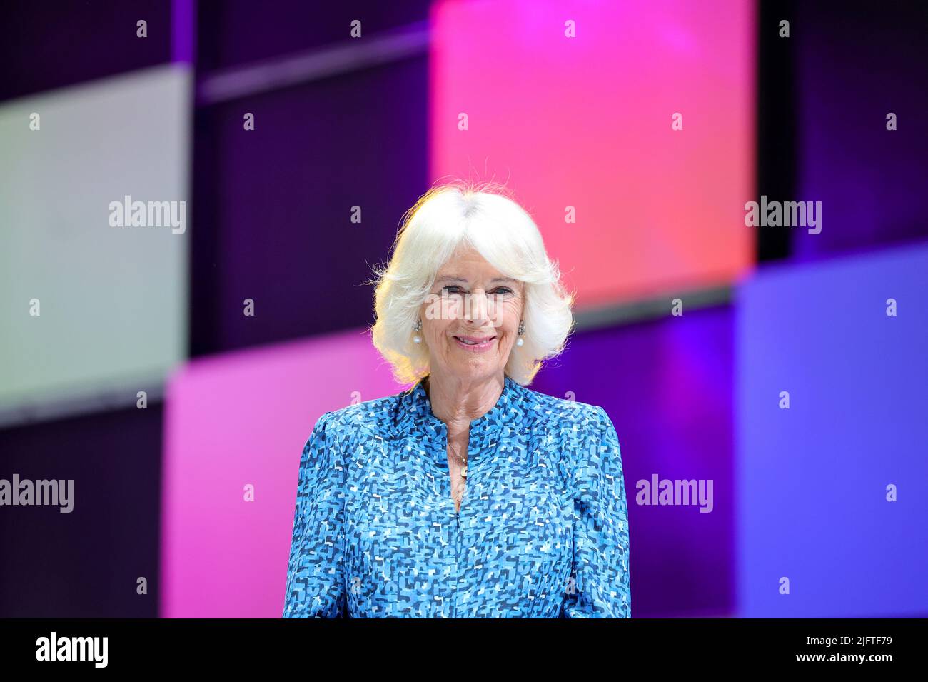 The Duchess of Cornwall during a visit to BBC Wales's new headquarters ...