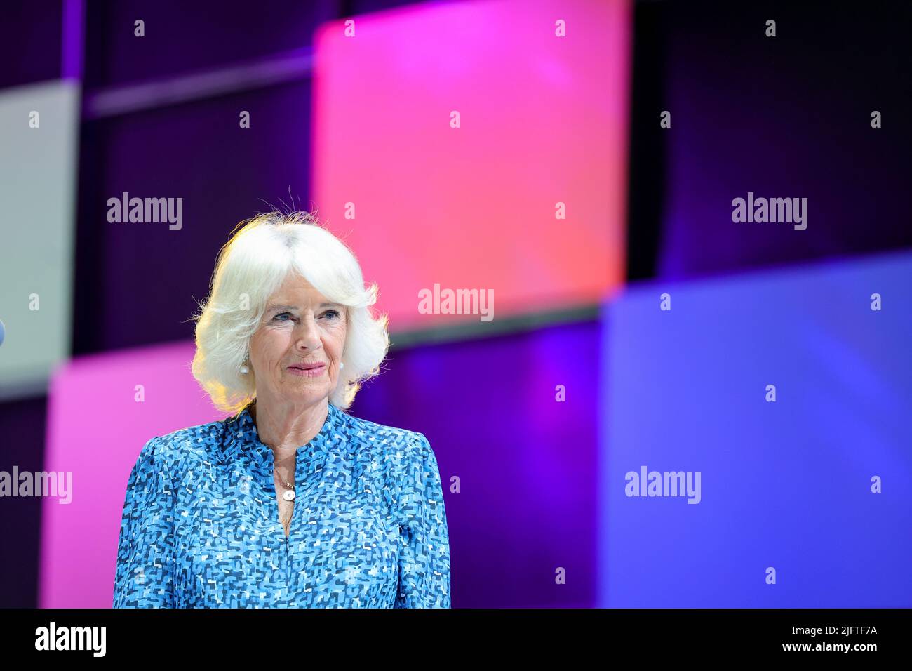 The Duchess of Cornwall during a visit to BBC Wales's new headquarters ...