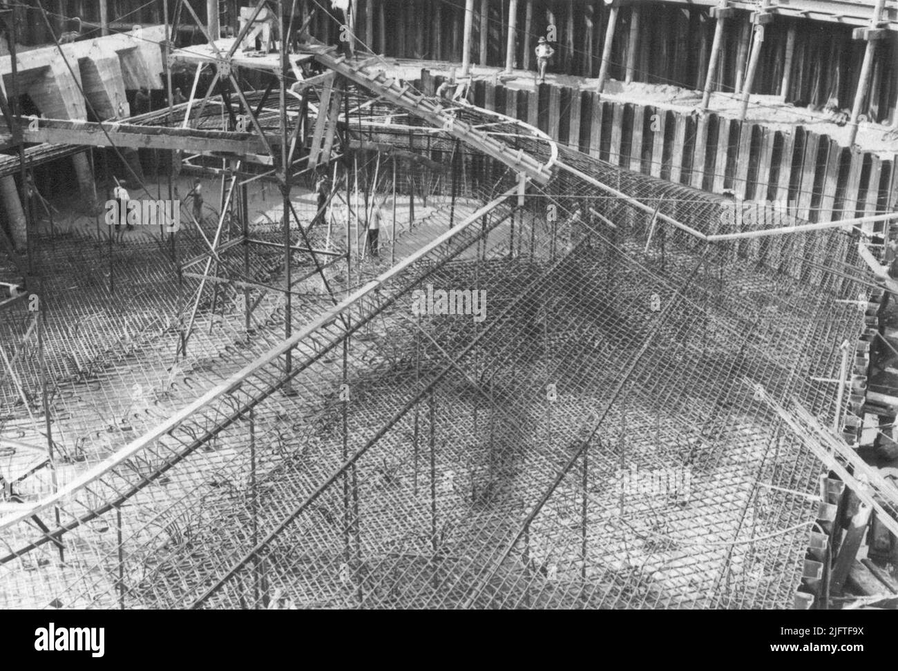 Concrete braid work of the Waal traffic bridge under construction Stock ...