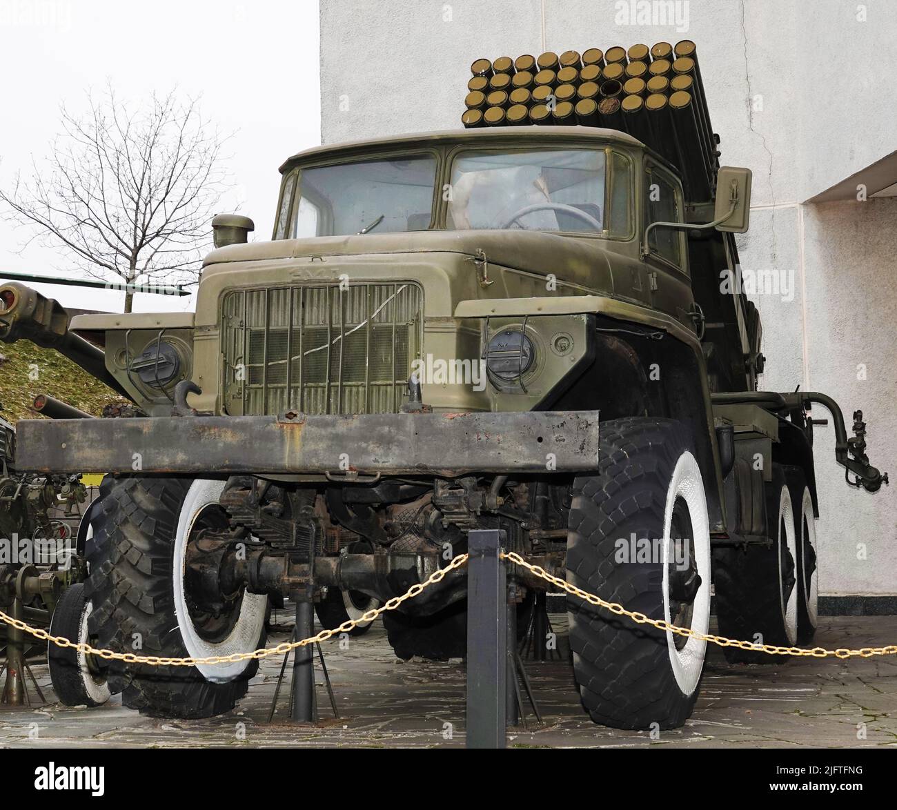 Kiev, Ukraine December 10, 2020: BM-21 Grad multiple launch rocket ...
