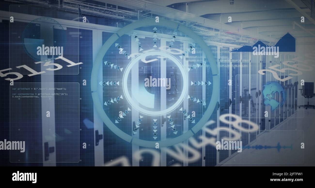Image of scope scanning and numbers changing over tech room with ...