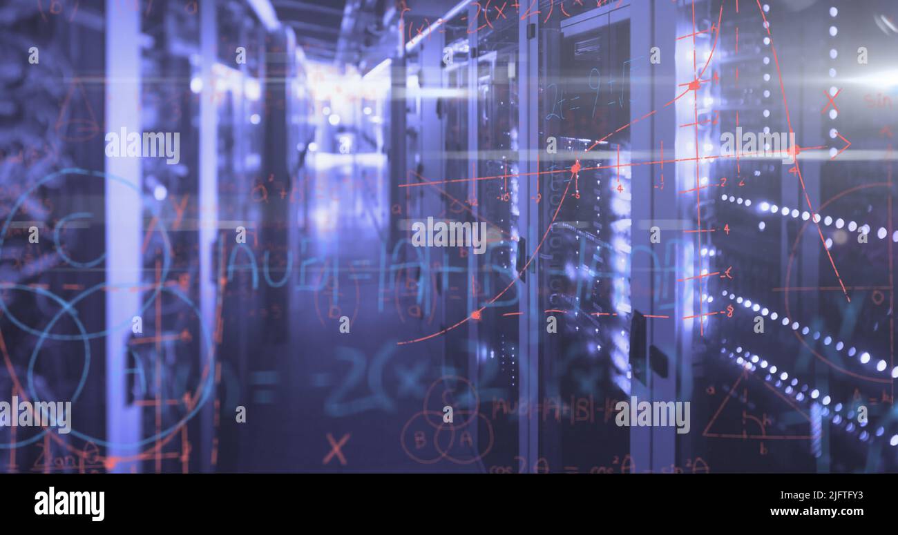 Image of handwritten mathematical equations, formulae and lens flares ...