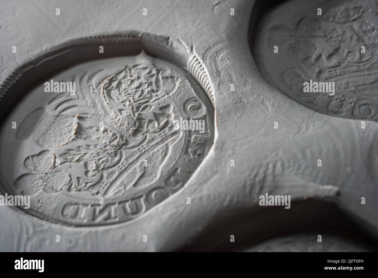 british one pound coin print Stock Photo - Alamy