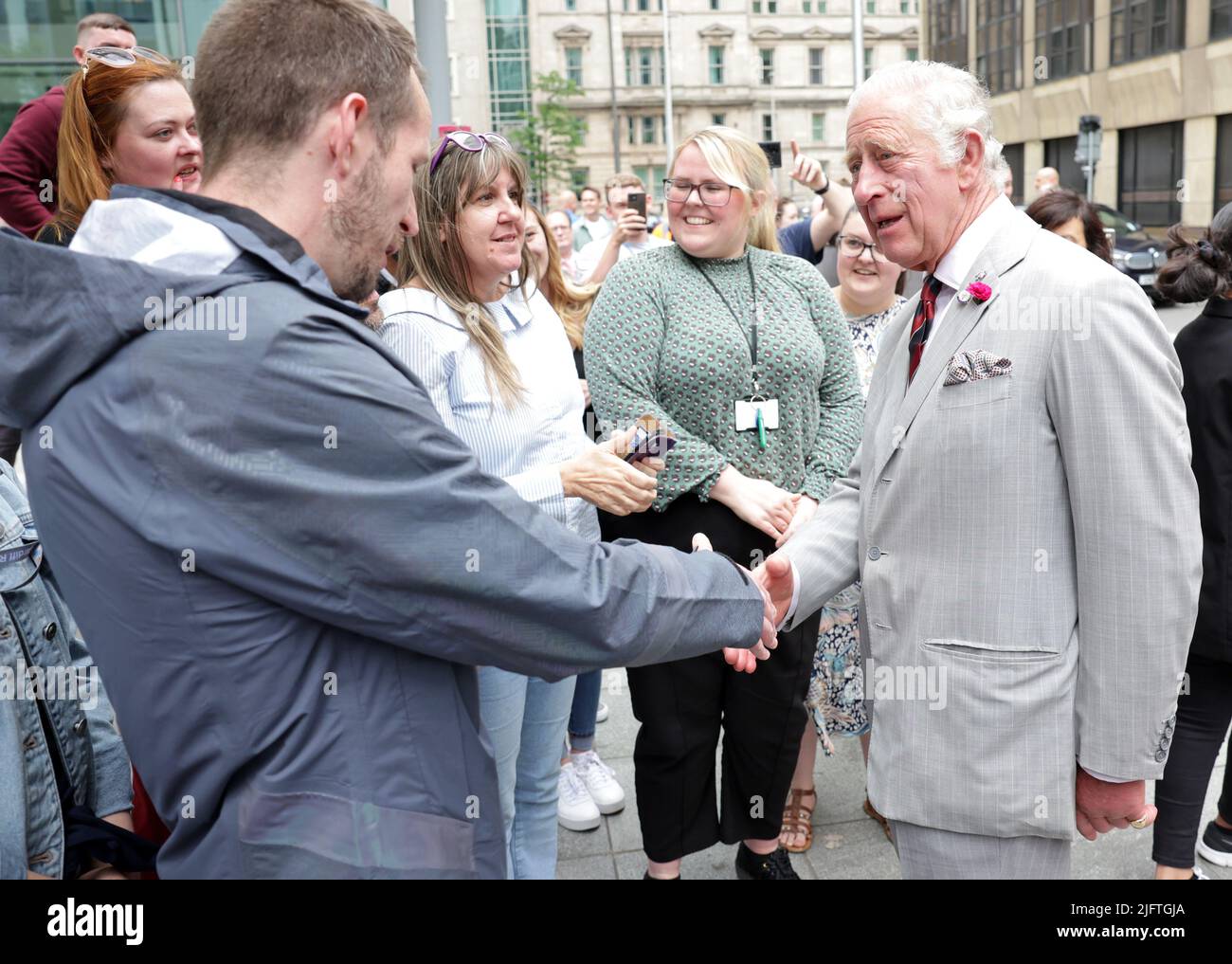 The Prince of Wales speaks with members of the public as he visits the ...