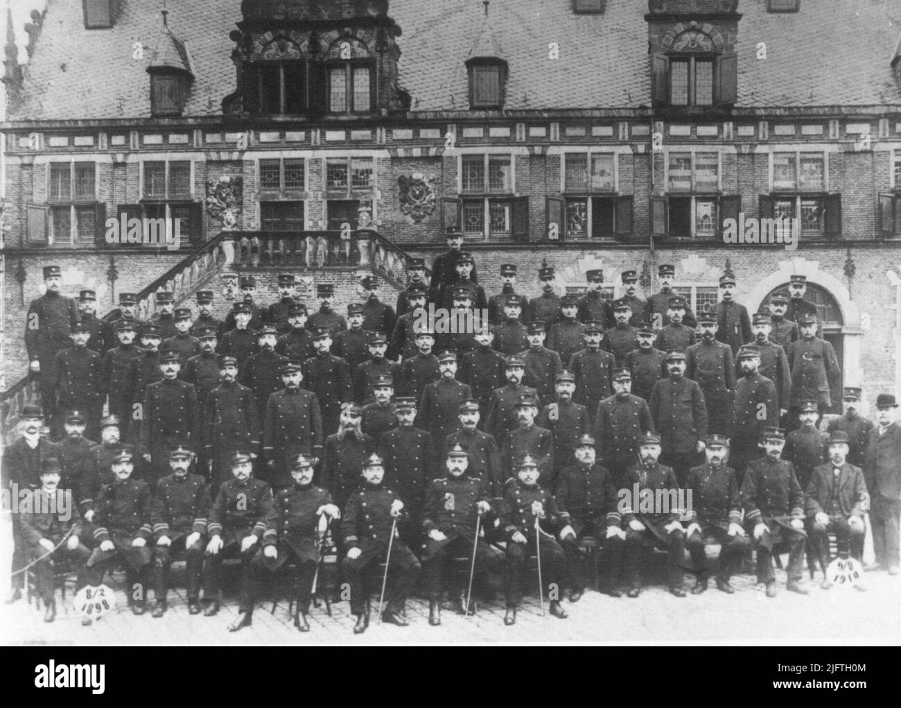 Group photo of police officers, prepared for the Waaggebouw Stock Photo ...