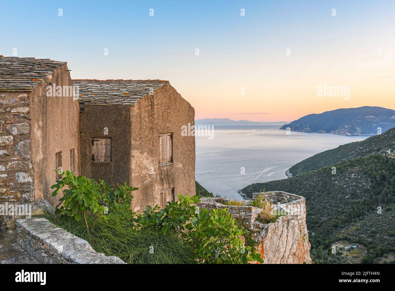 Aerial panoramic view from the old village Chora, Alonissos, island ...