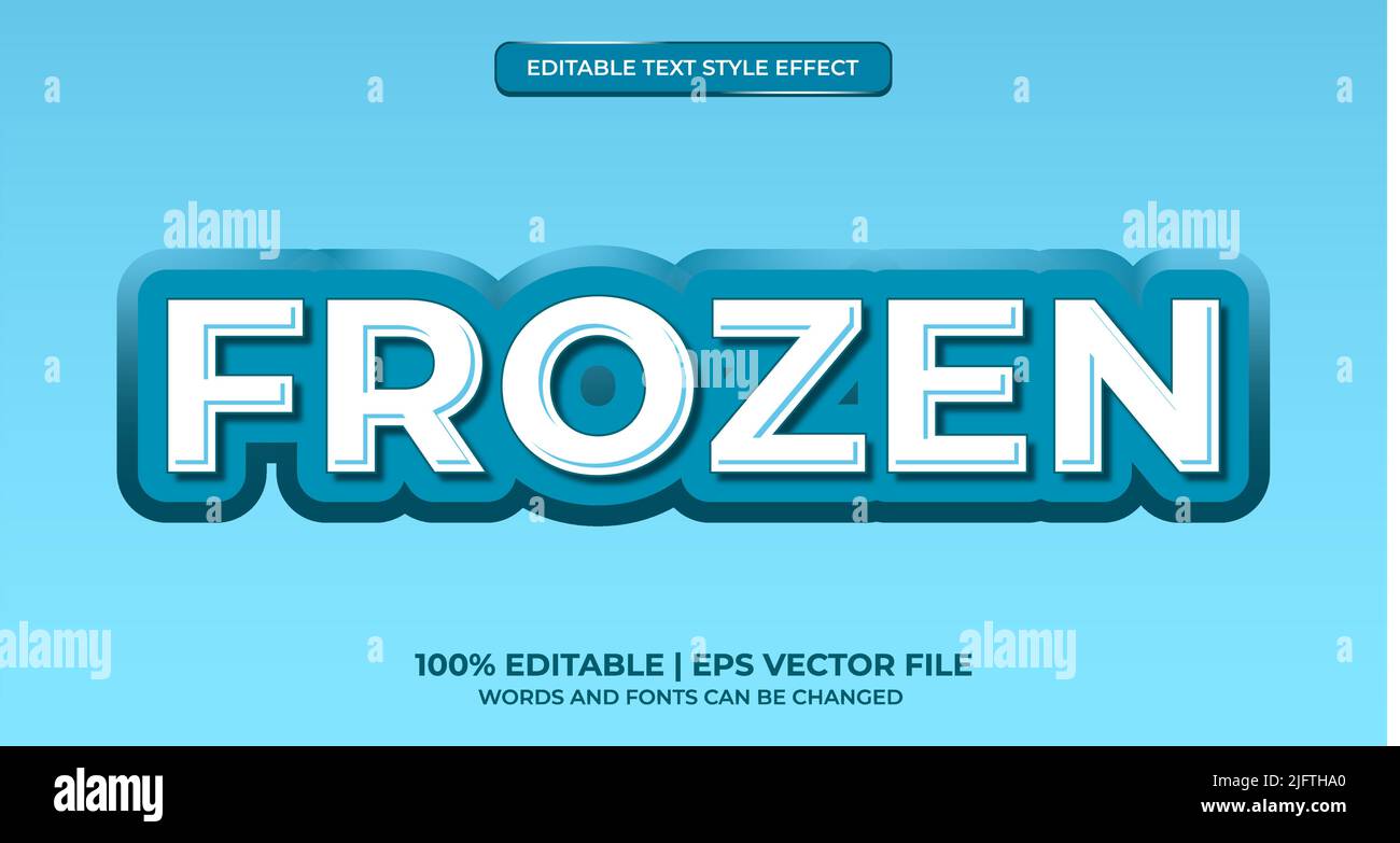 Editable text effect, frozen ice text style Stock Vector Image & Art ...
