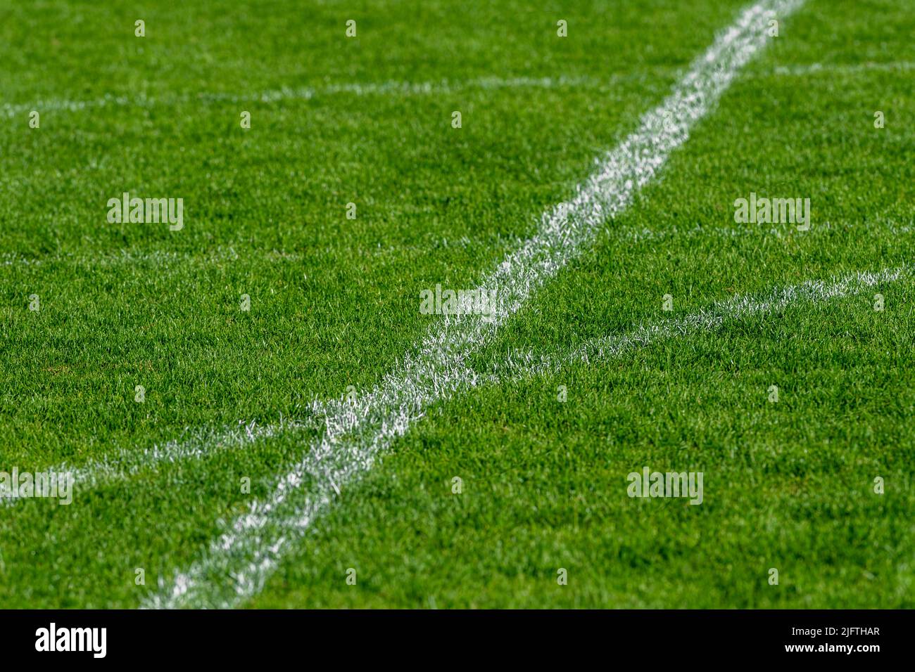 White lines on green grass.Horizontal sport theme poster, greeting ...