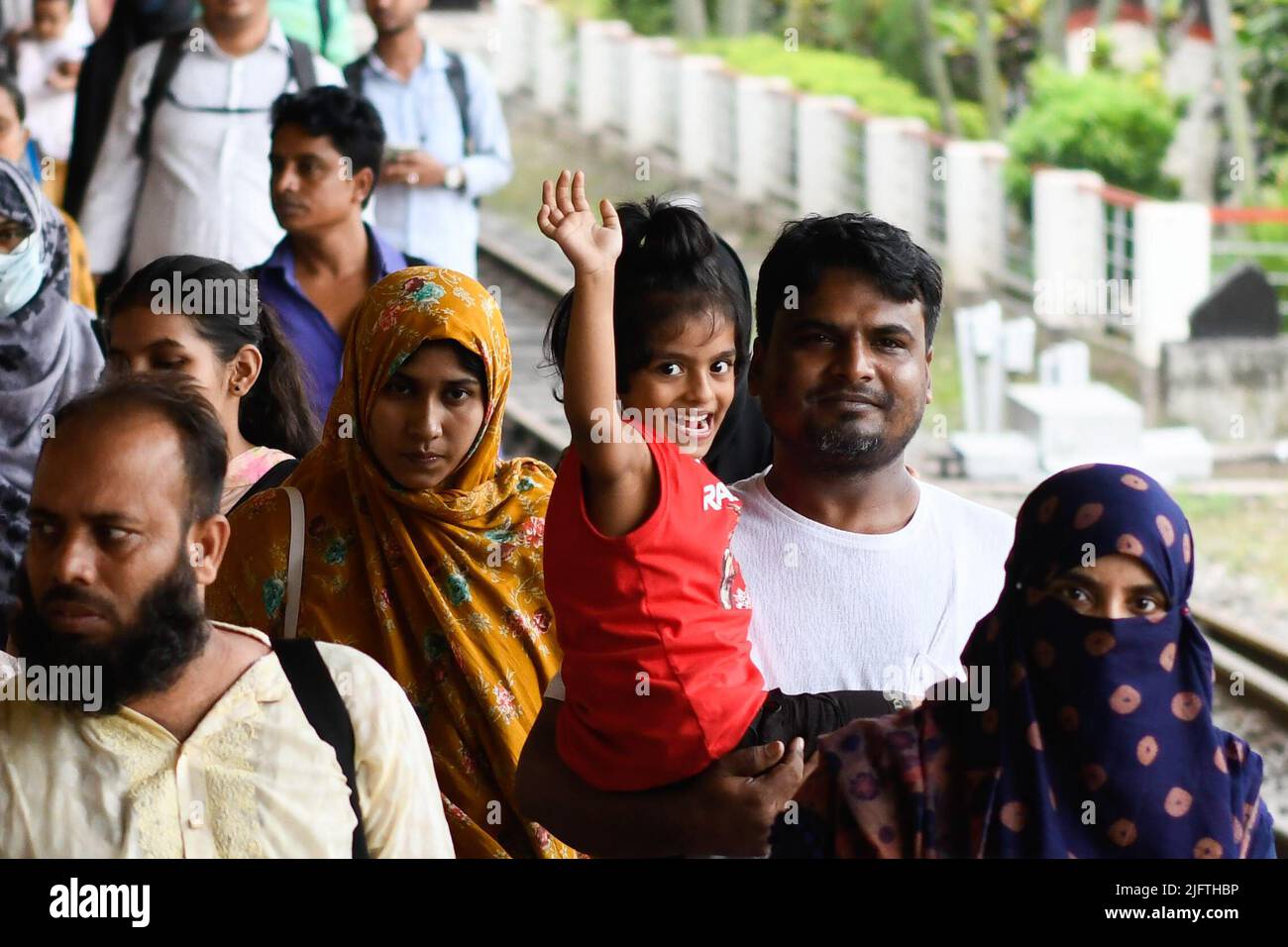 People seen leaving for their hometowns for the upcoming festival Eid-al-Adha at the Kamalapur ...