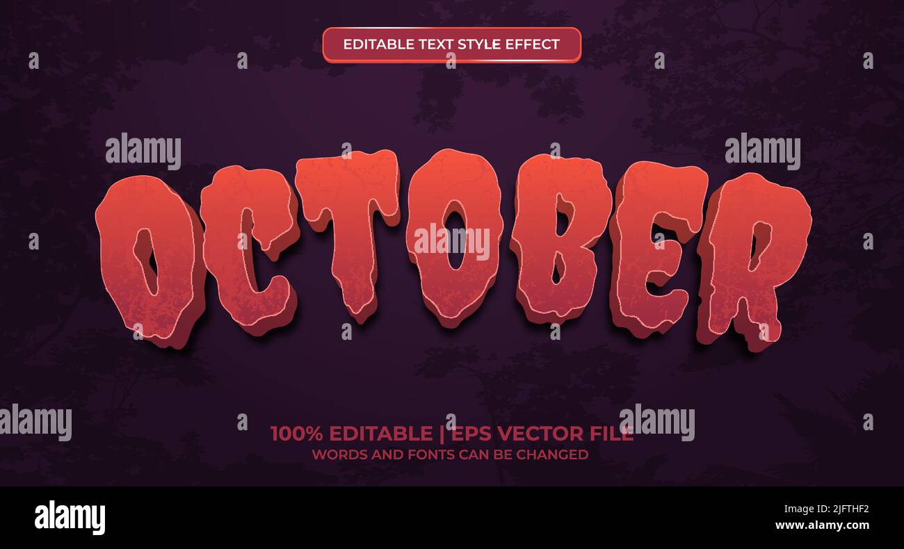 October editable text effect design for halloween invitation template ...