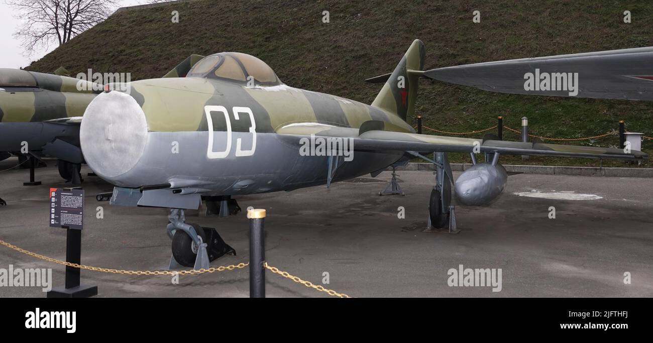 Kiev, Ukraine December 10, 2020: MIG-17 jet fighter in the Museum of ...