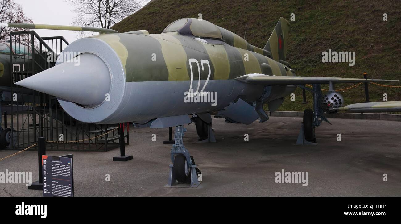 Kiev, Ukraine December 10, 2020: MIG-21 jet fighter in the Museum of ...