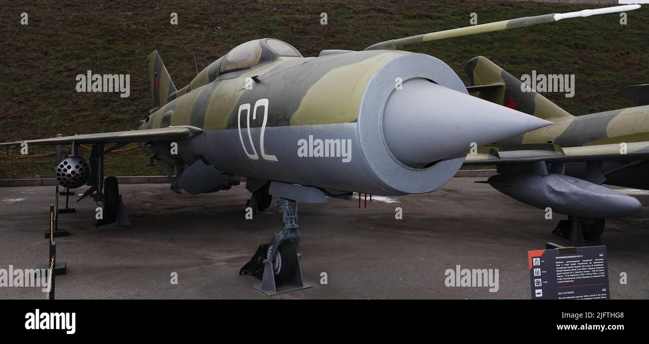 Kiev, Ukraine December 10, 2020: MIG-21 jet fighter in the Museum of ...