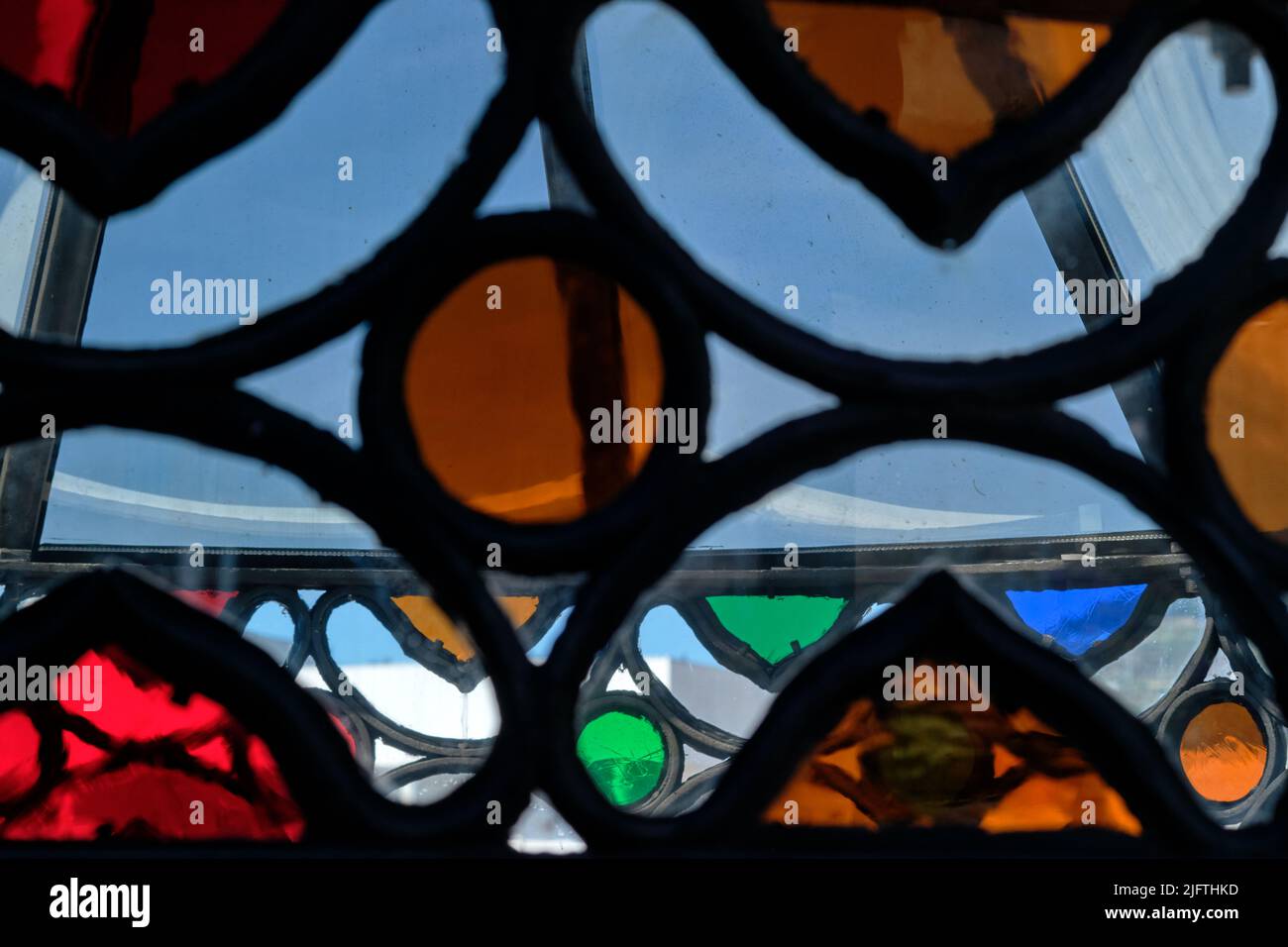 traditional colored glass Skylight in Regua, Portugal Stock Photo - Alamy