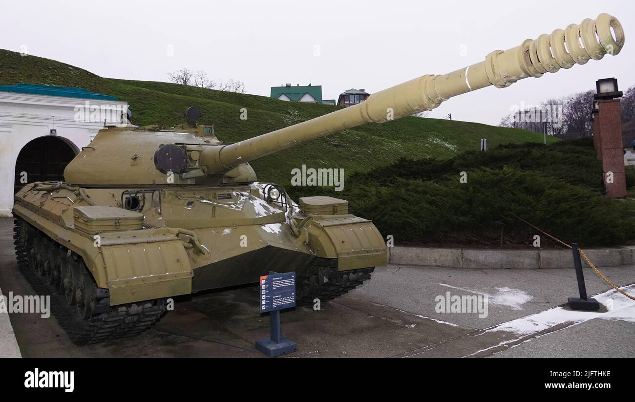 Kiev, Ukraine December 10, 2020: Heavy tank T-10M in the museum of ...
