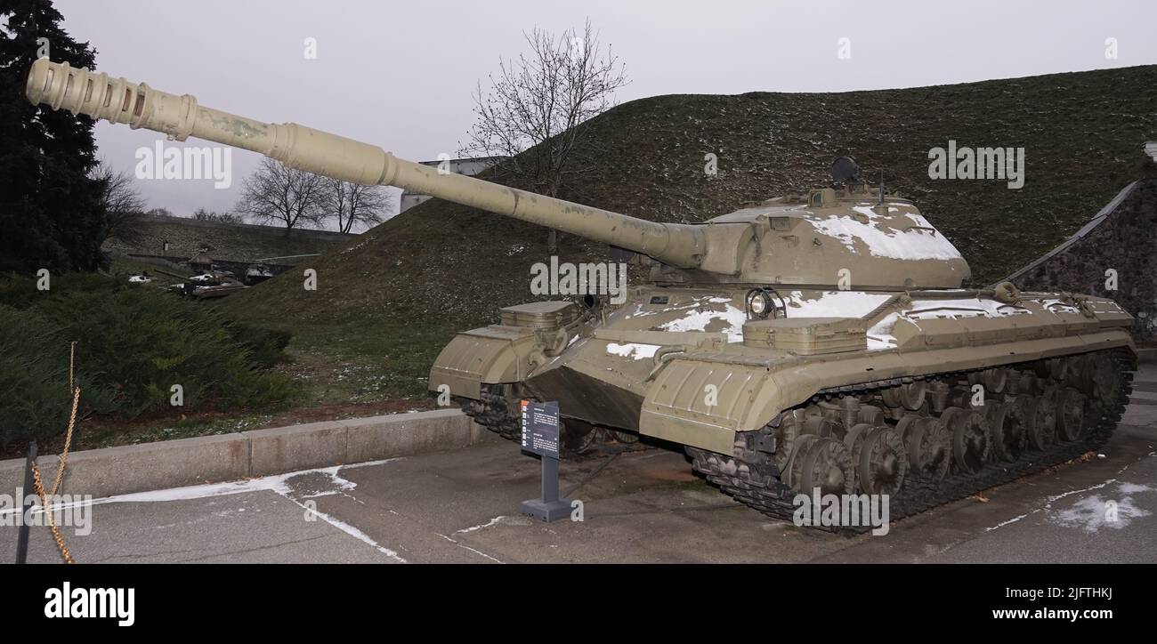 Kiev, Ukraine December 10, 2020: Heavy tank T-10M in the museum of ...