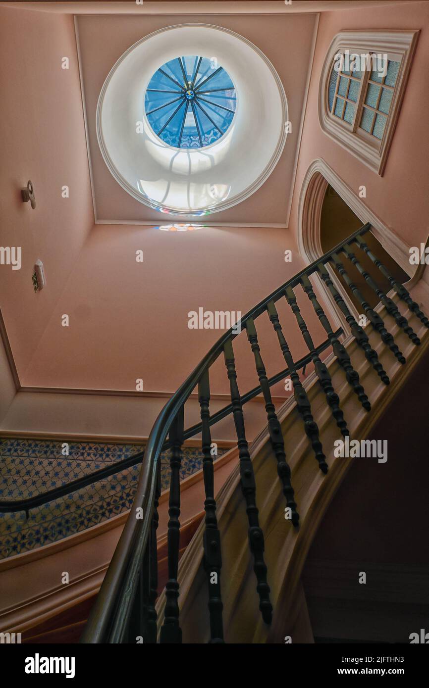 traditional colored glass Skylight in Regua, Portugal Stock Photo - Alamy