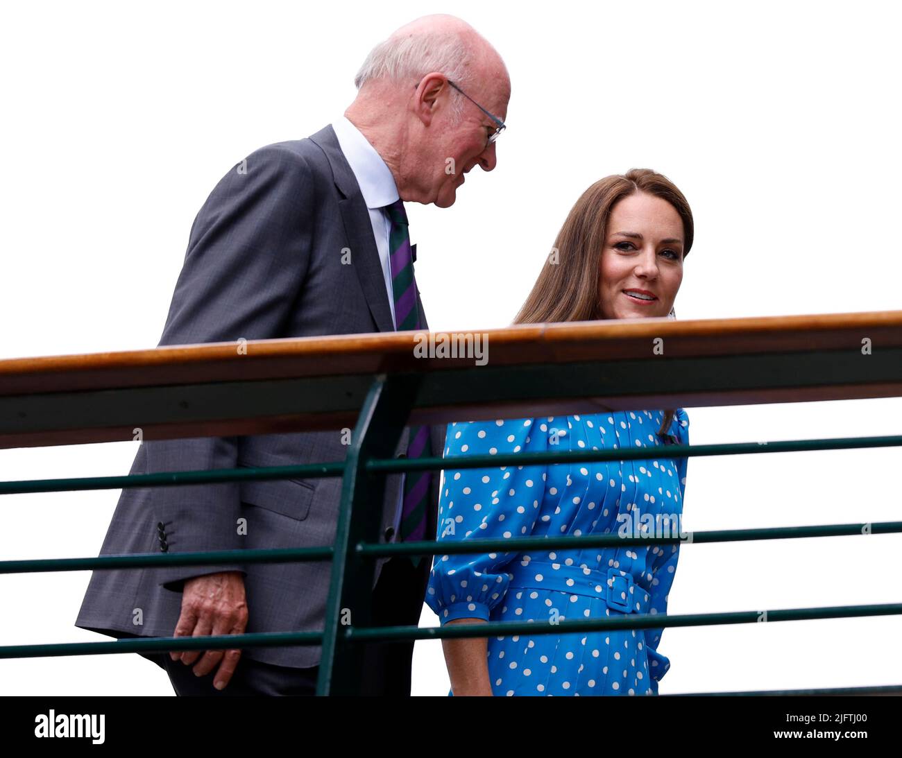 The Duchess of Cambridge crosses the bridge with AELTC chairman Ian ...