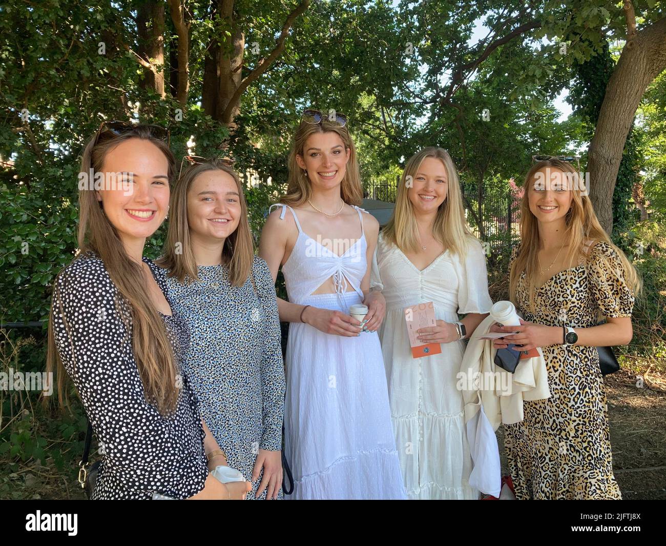 (left to right) Esme Bliss, 22, Hannah Sharpe, 22, Charlotte Petter, 21 ...