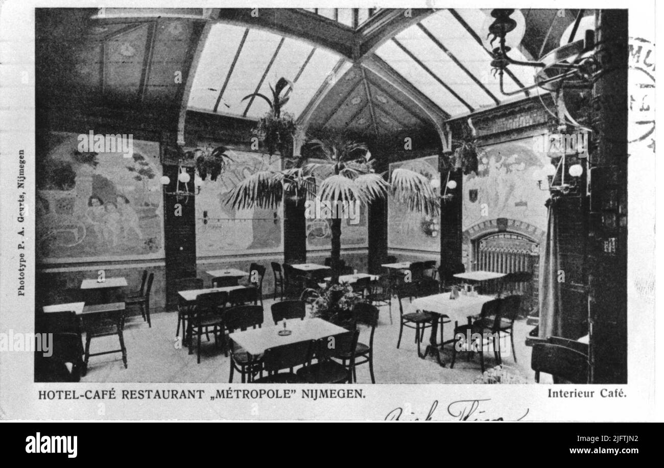The interior of Hotel Café Restaurant "Metropole Stock Photo - Alamy