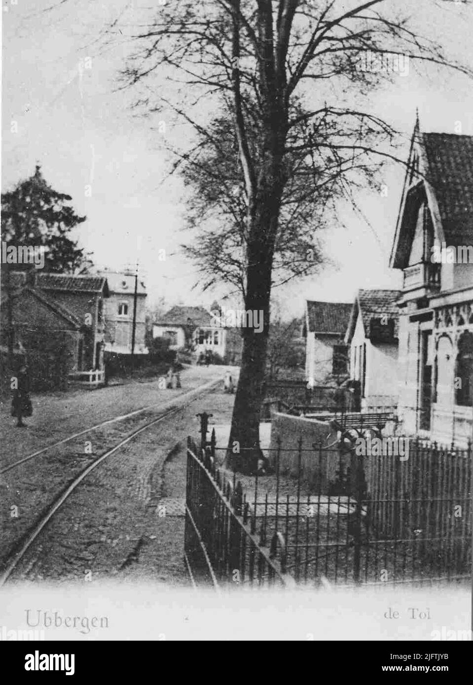 De Tol in Ubbergen, seen from Beek with the Tolhuis on the left Stock ...