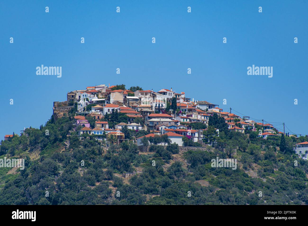 Beautiful scenery from the old village Chora, Alonissos, island Greece ...