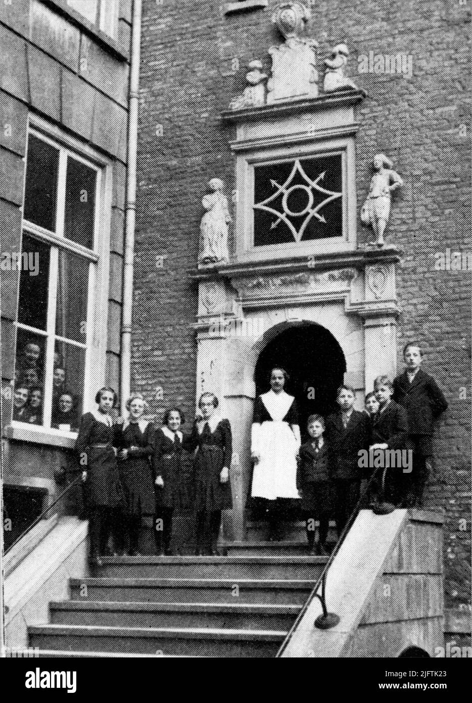 The gate of the poor children orphanage, on the Doddendaal Stock Photo ...