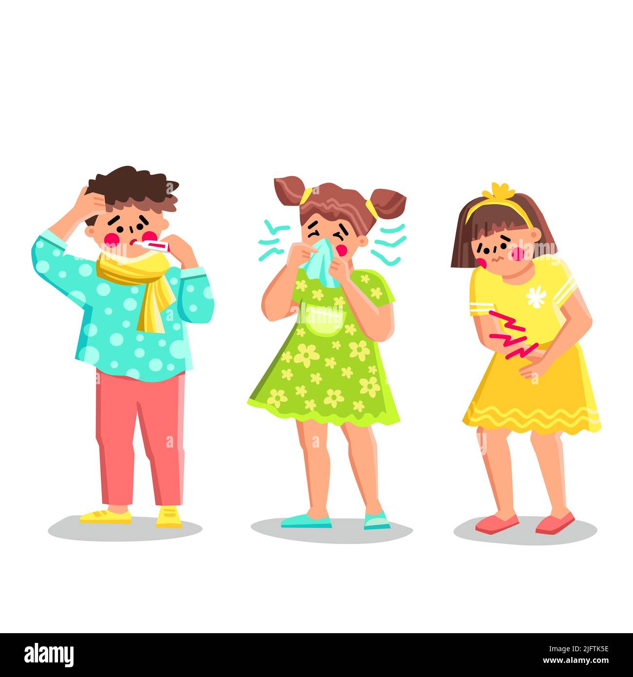 unhealthy sick kid vector Stock Vector Image & Art - Alamy