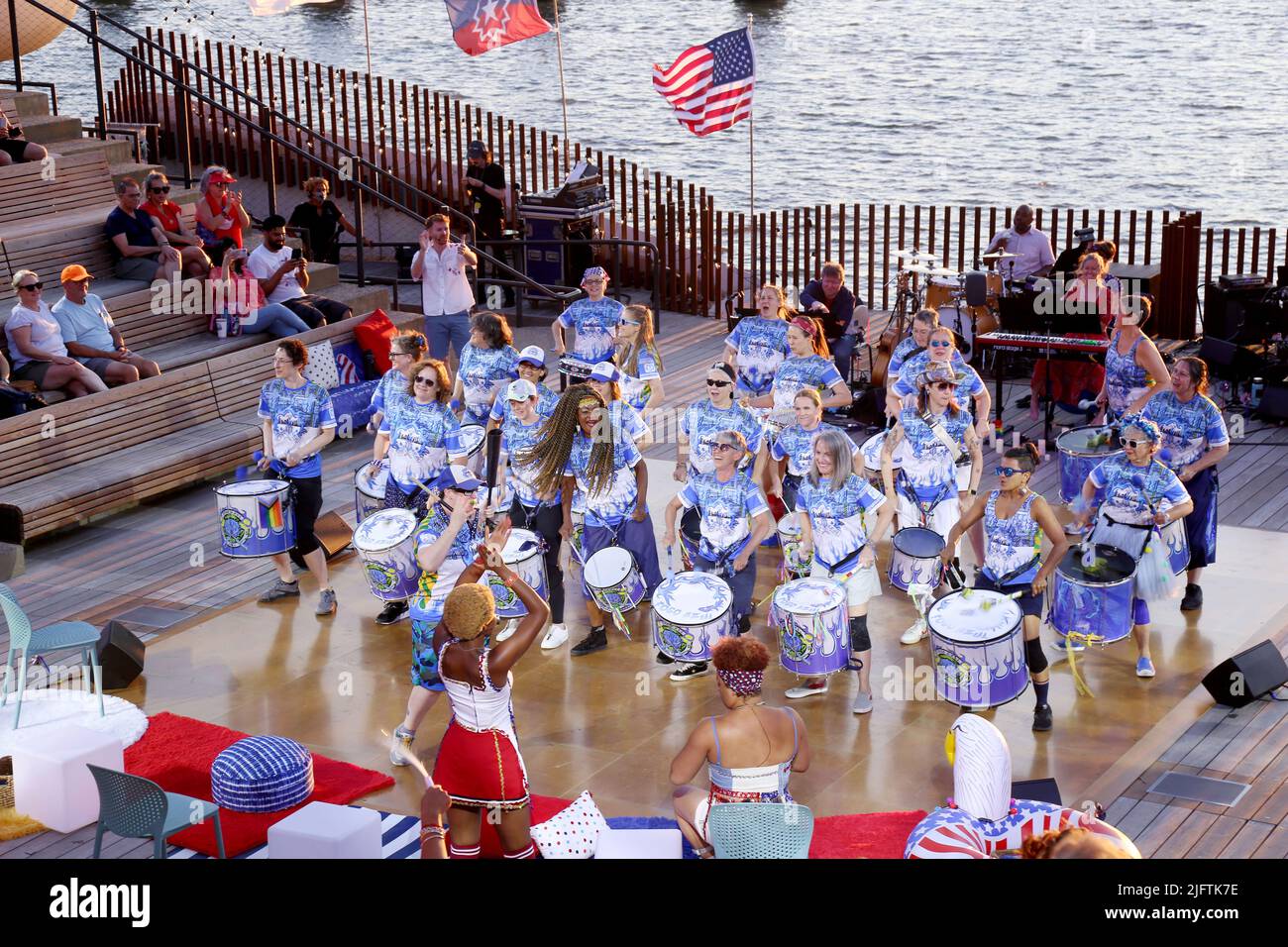 New York, NY, USA. 3rd July, 2022. Fogo Azul NYC on stage during Little ...