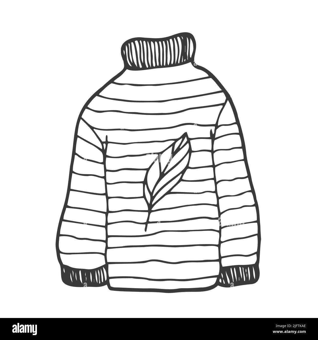 vector illustration hand drawn sketch of pullover isolated Stock Vector ...