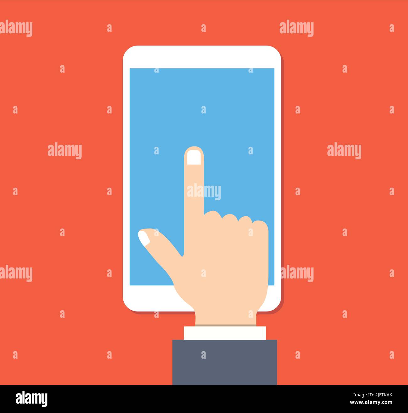 Cartoon Smartphone Hands Touch Screen Icon Web Game Asset Illustration ...
