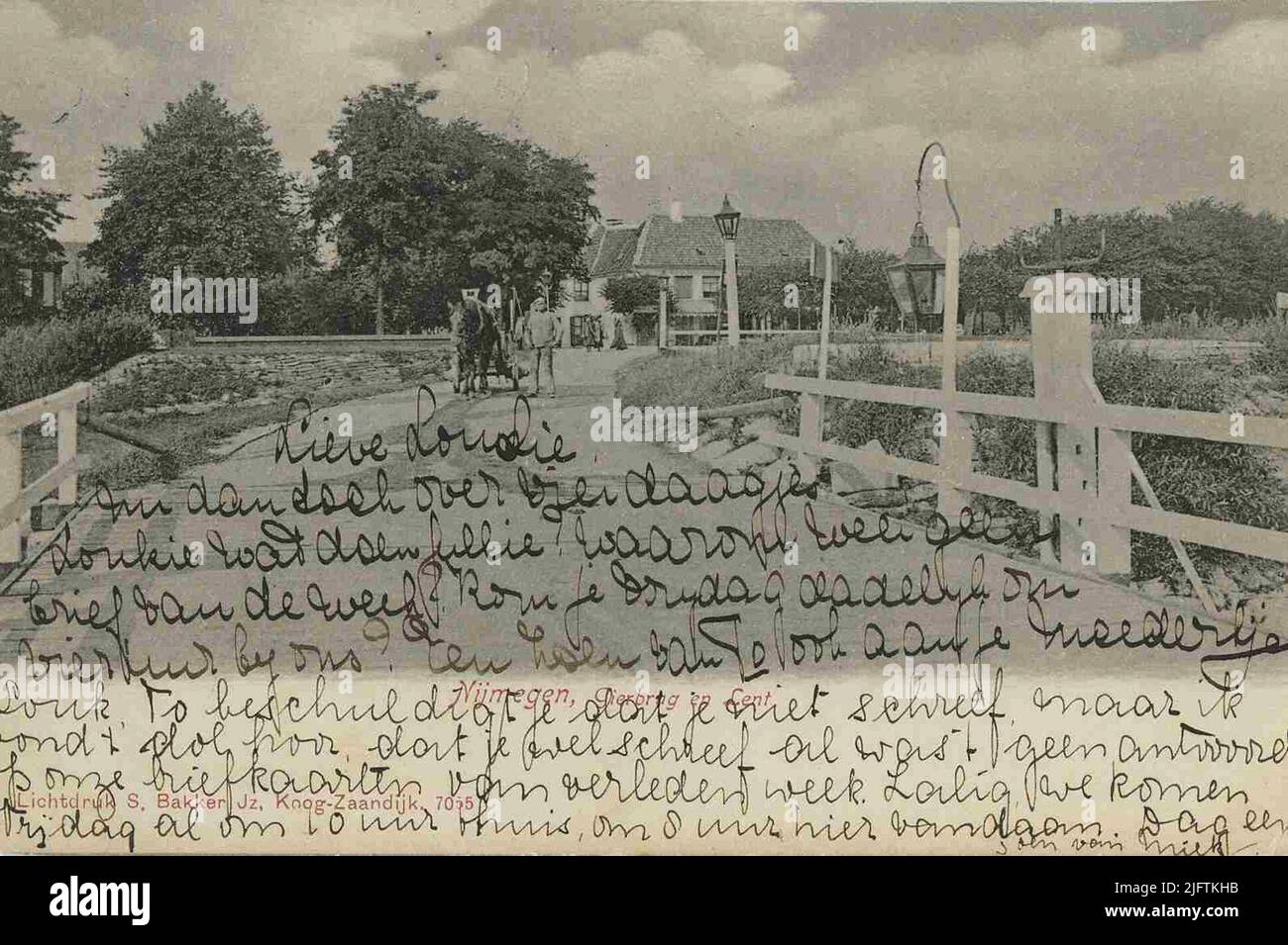 Driveway of the ferry on the dike by horse and carriage Stock Photo - Alamy