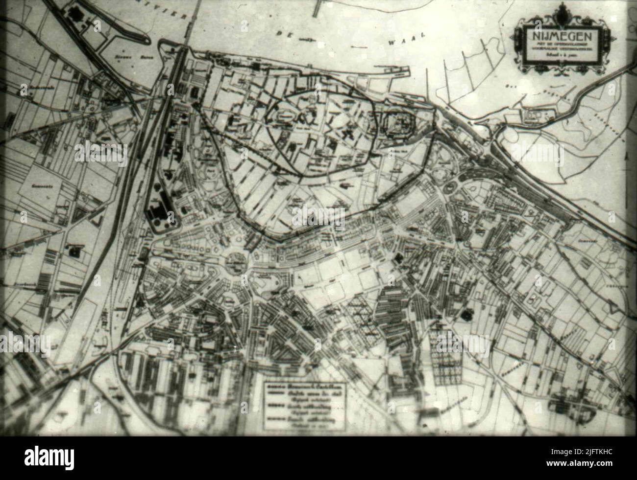 Map Nijmegen with the successive former fortifications Stock Photo - Alamy
