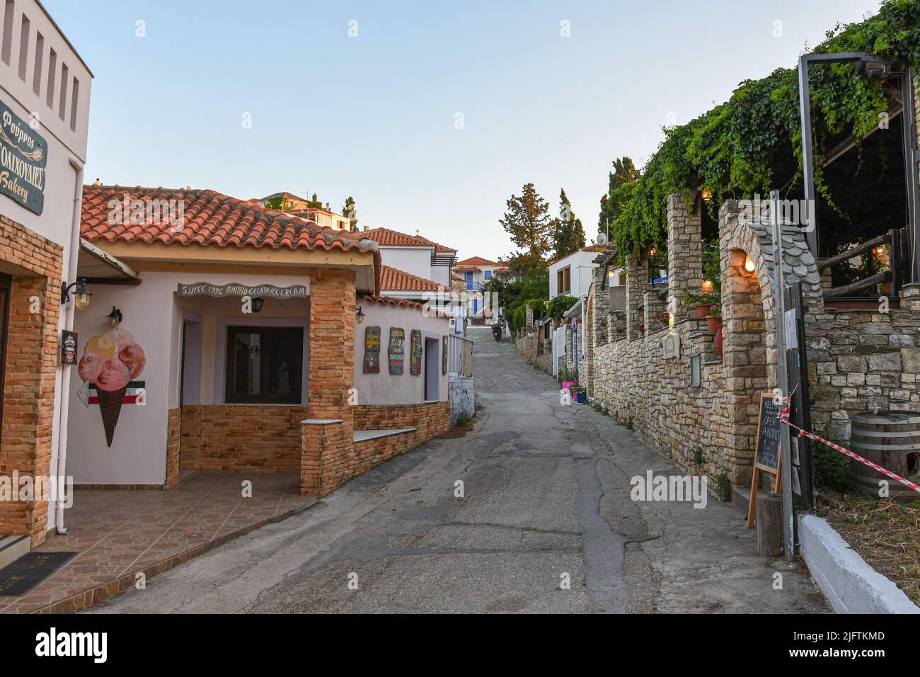Beautiful scenery from the old village Chora, Alonissos, island Greece ...