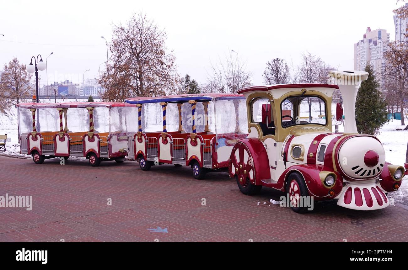 Funny park train hi-res stock photography and images - Alamy