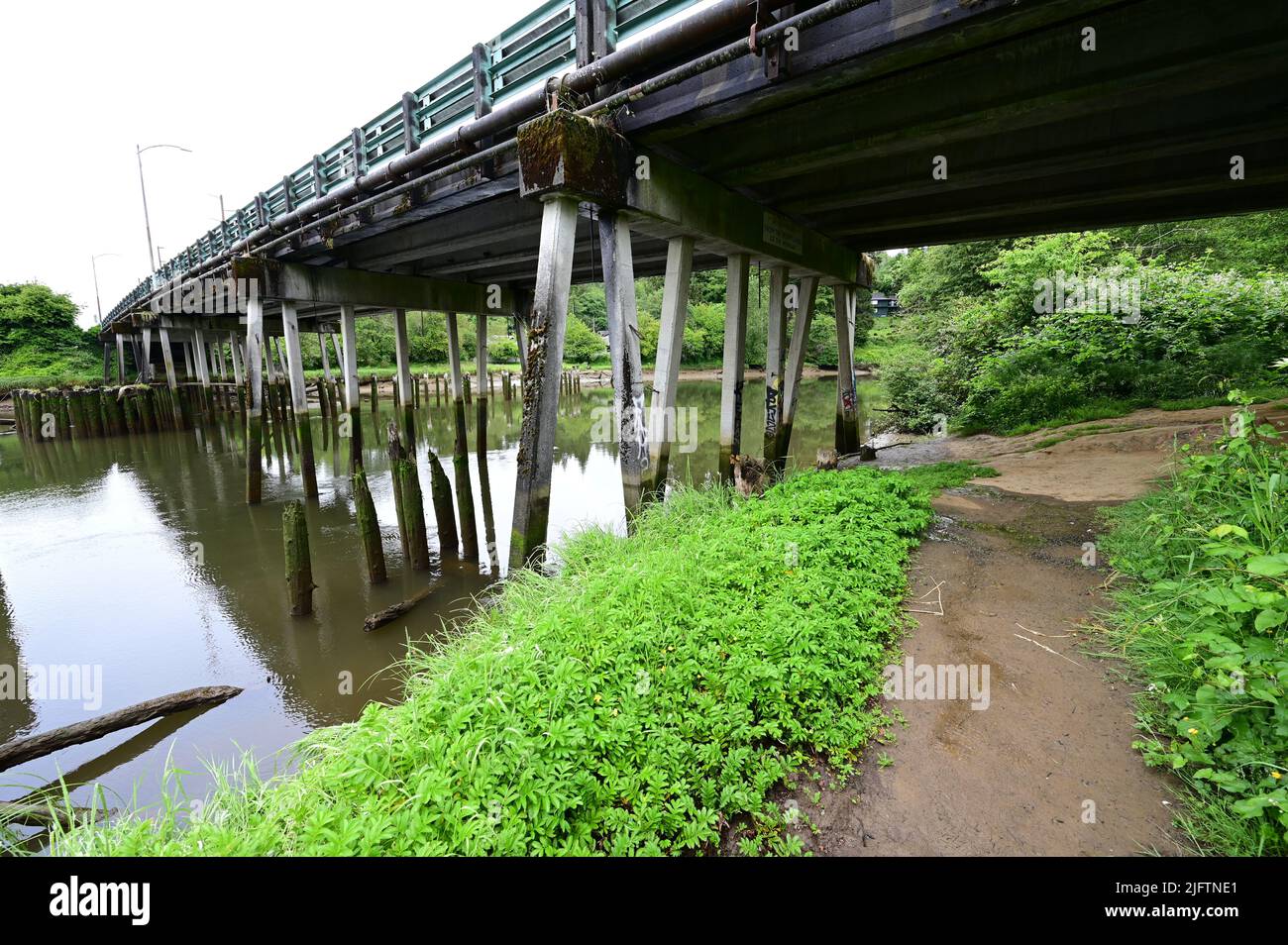 The Muddy banks of the Wishkah river in Aberdeen Stock Photo - Alamy