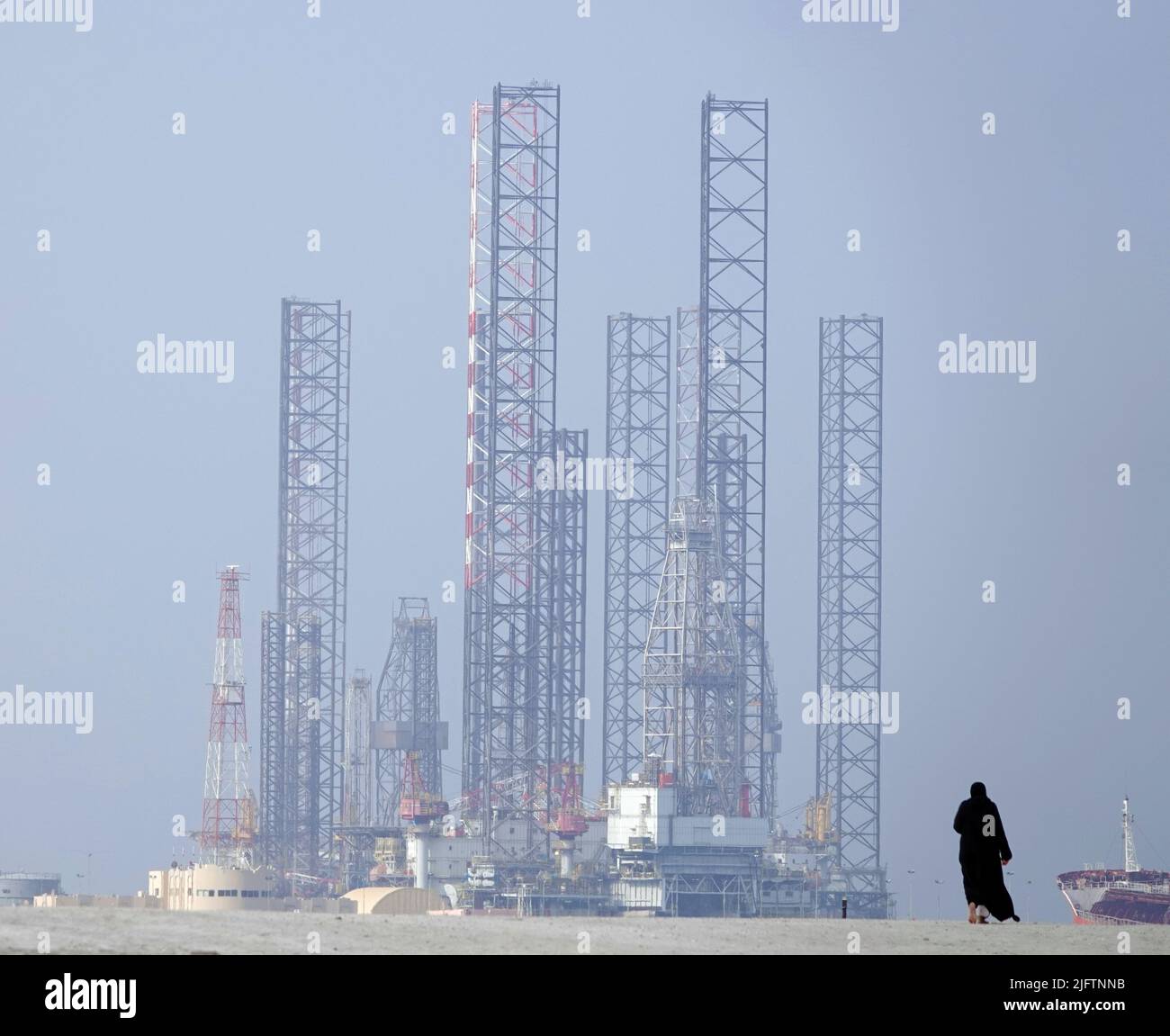 Sharjah, UAE February 20, 2020: A man on the background of the ...