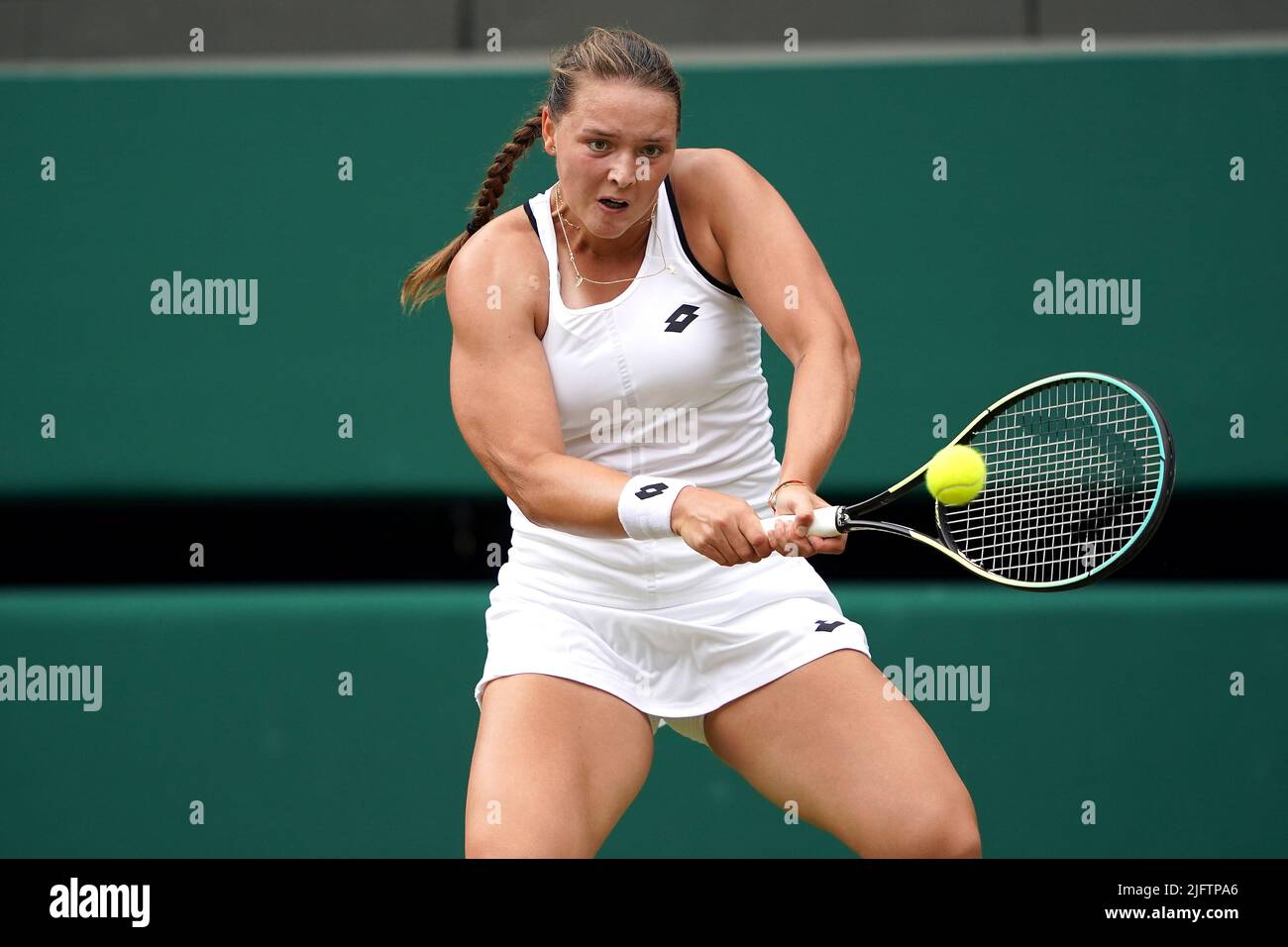 Germany's Jule Niemeier in action against Tatjana Maria in the quarter ...