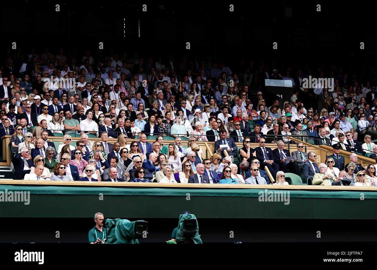 General view of the royal box on centre court, including the Duke and ...