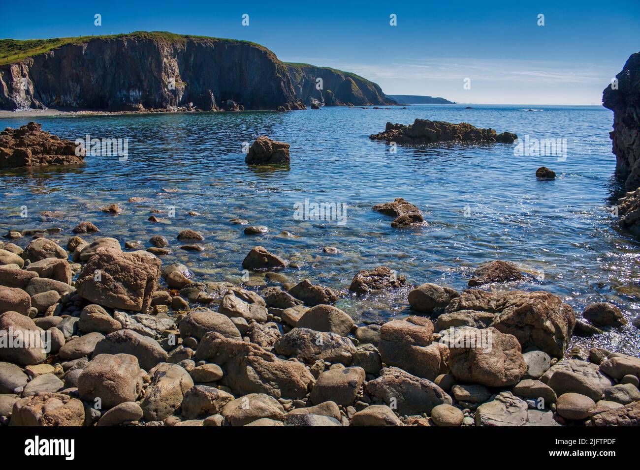 Image of the Ballyvooney Cove on County Waterford coastline in Ireland ...